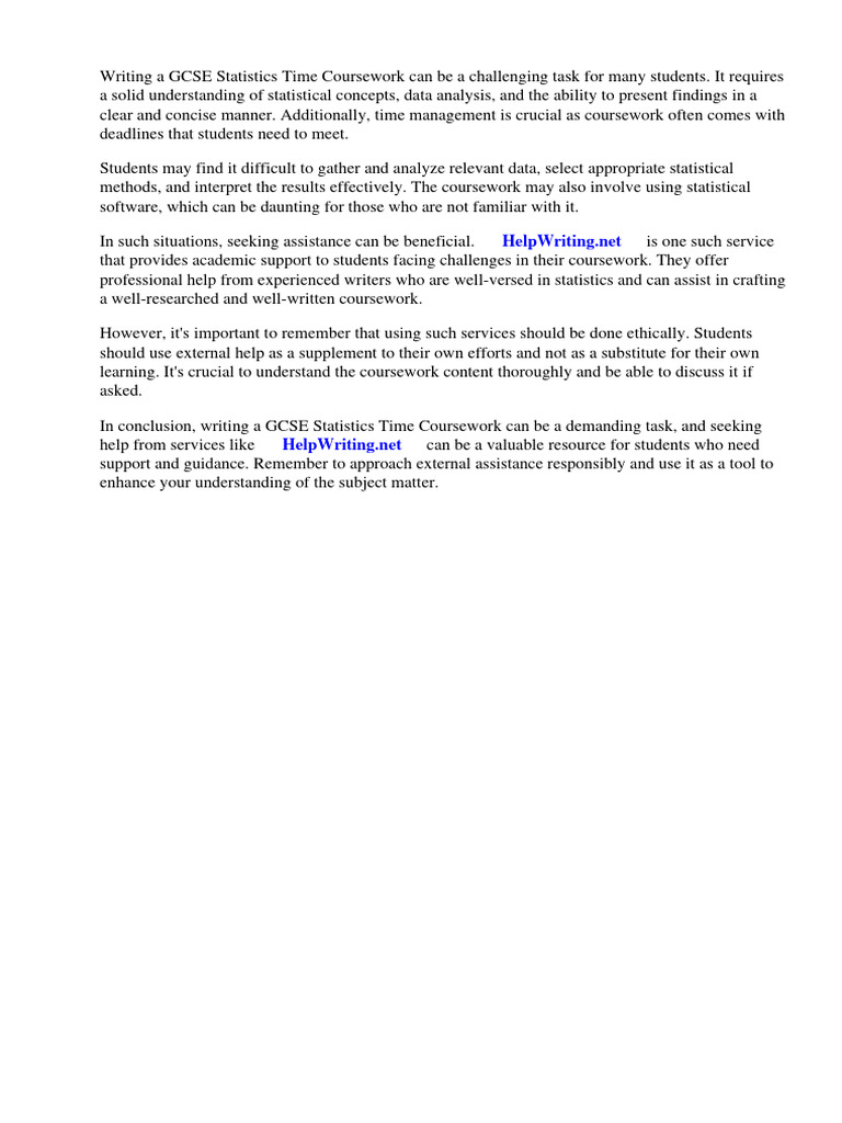 Gcse Statistics Time Coursework Pdf