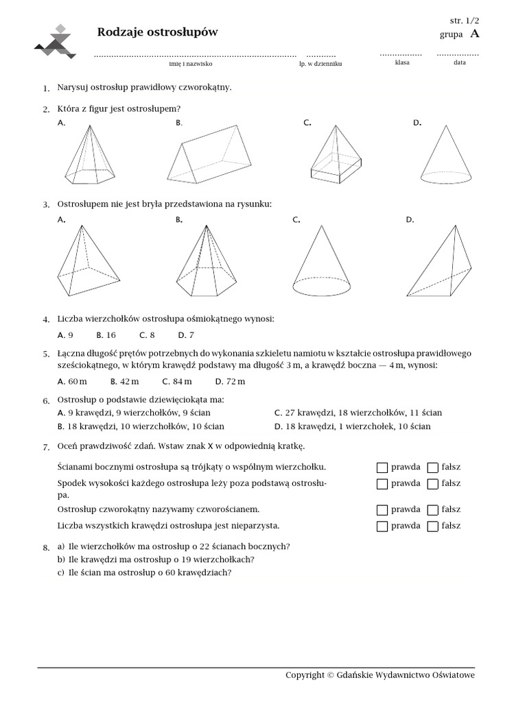3.rodzaje Ostrosłupów | PDF