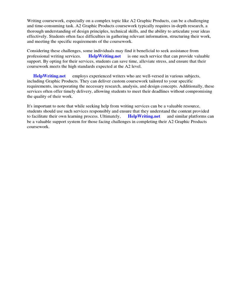 A2 Graphic Products Coursework | PDF