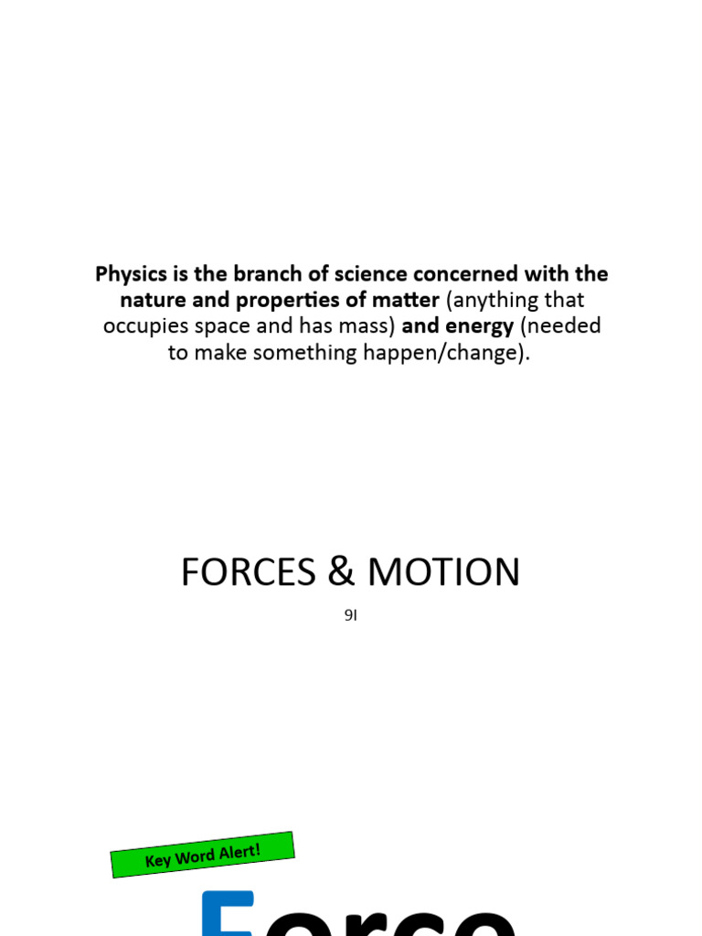Physics for Students: Forces & Motion | PDF | Force | Torque