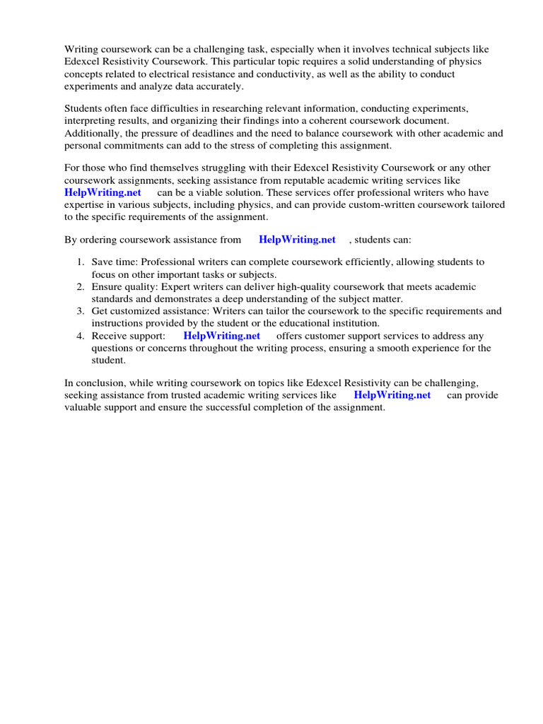 Edexcel Resistivity Coursework | PDF