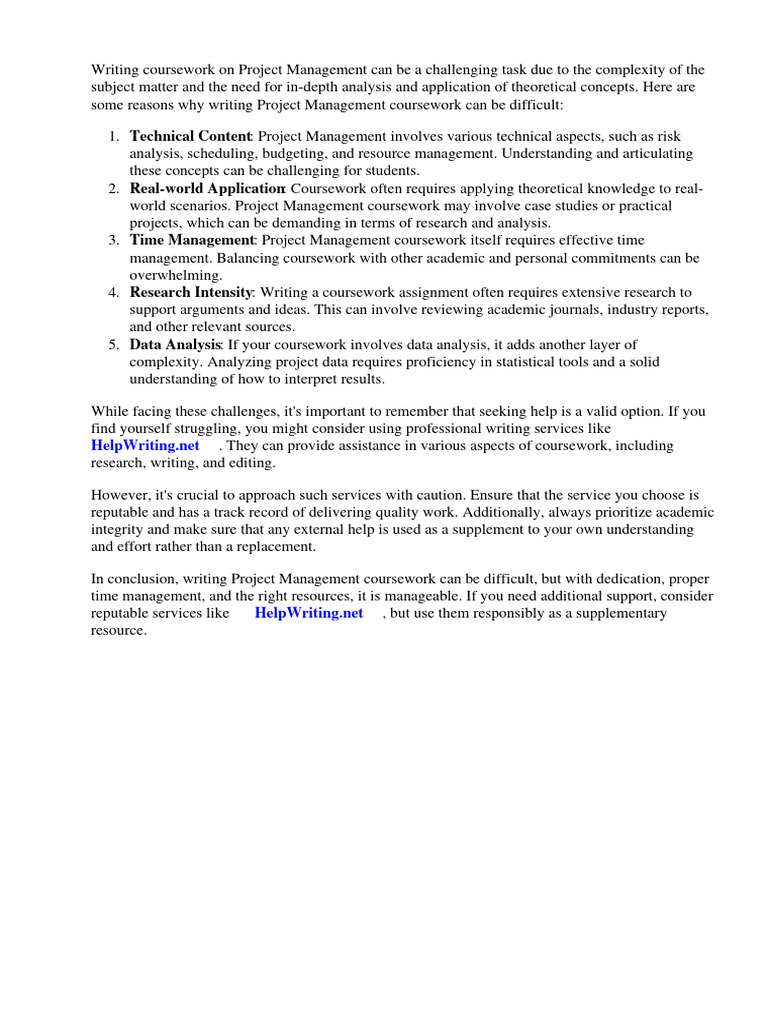Project Management Coursework Assignments | PDF | Project Management | Business