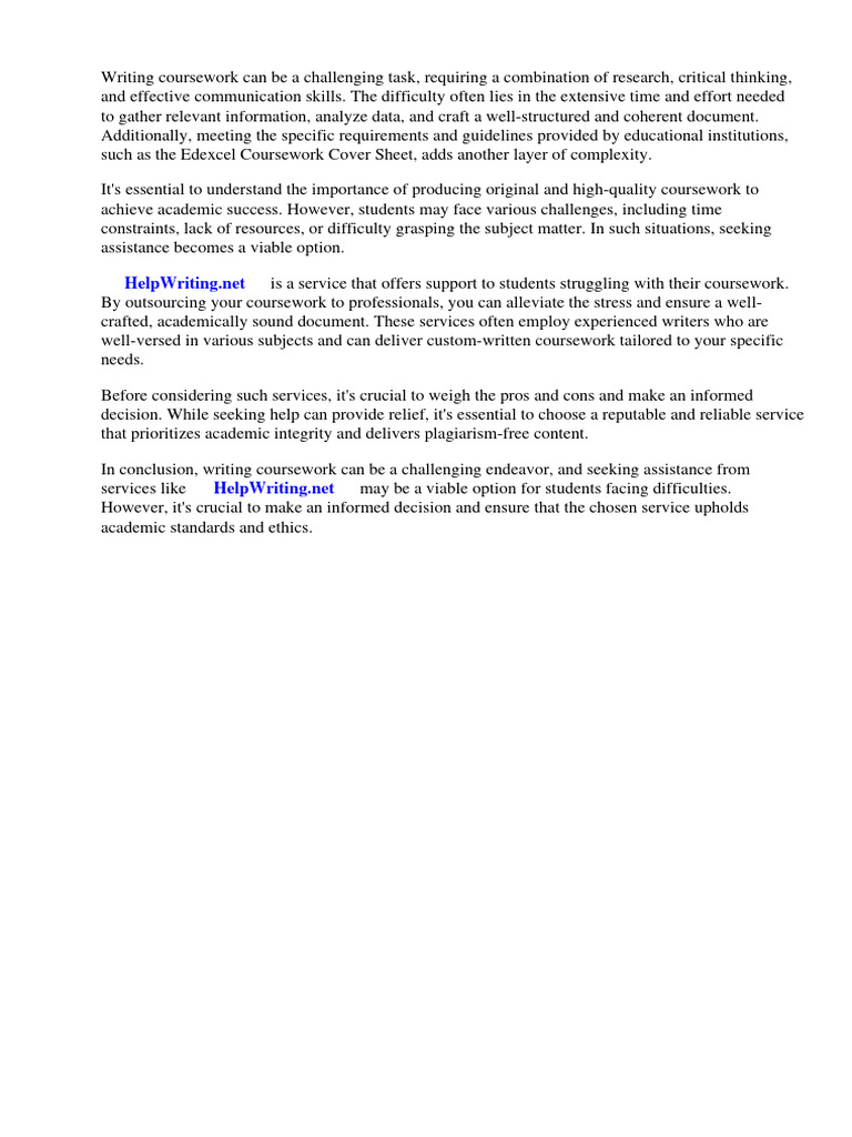 Edexcel Coursework Cover Sheet | PDF Edexcel Coursework Cover Sheet | PDF