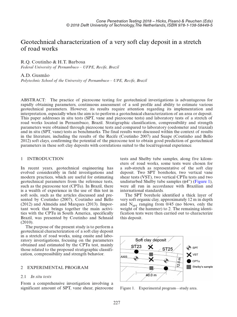 Geotechnical Analysis of Soft Clay in Brazil | PDF | Geotechnical ...