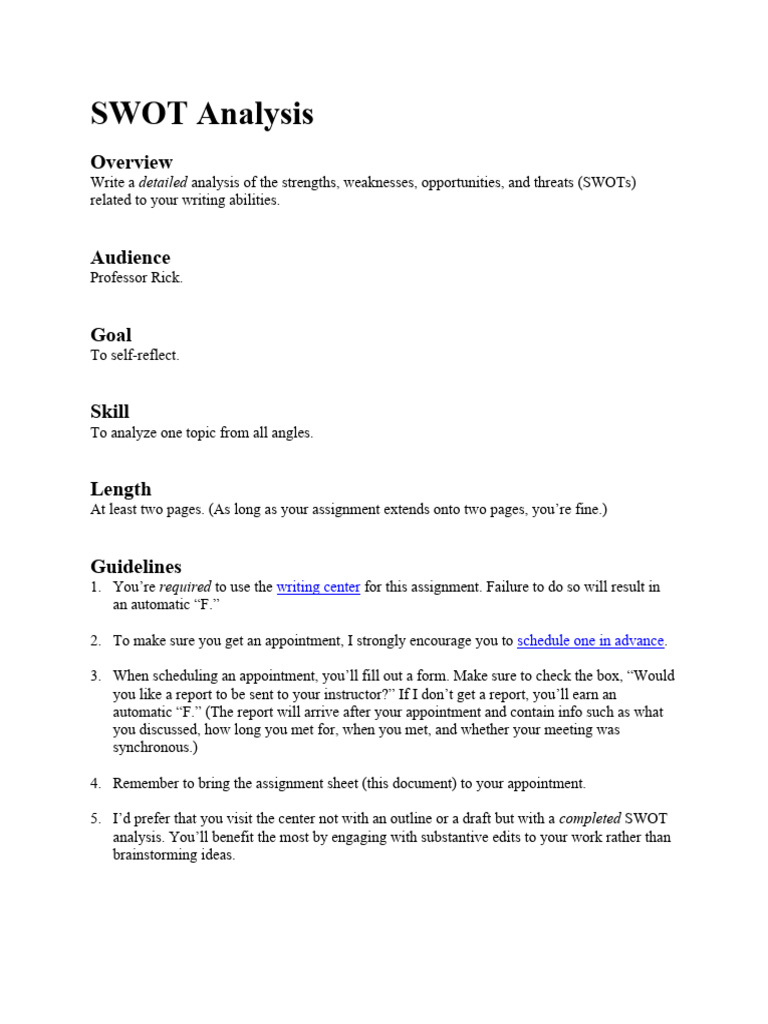 03 - SWOT Analysis | PDF | Swot Analysis | Human Communication 03 - SWOT Analysis | PDF | Swot Analysis | Human Communication
