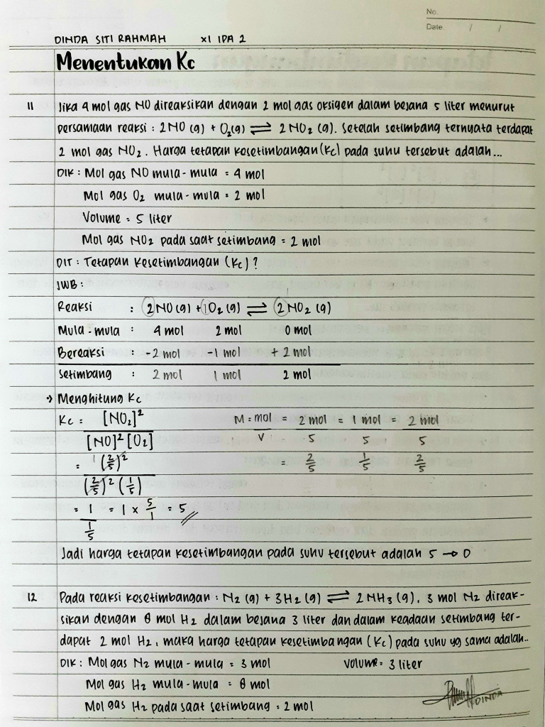 Dinda Menentukan Tetapan Kesetimbangan | PDF