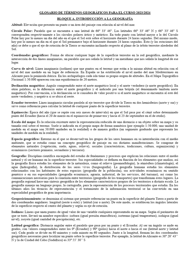 Listado T rminos Geograf a PDF Banco Central Europeo Gases De