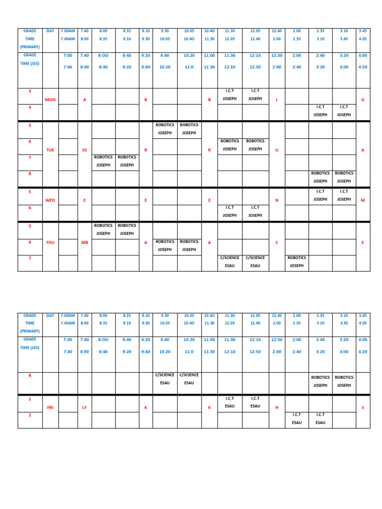 Computer Science Timetable | PDF