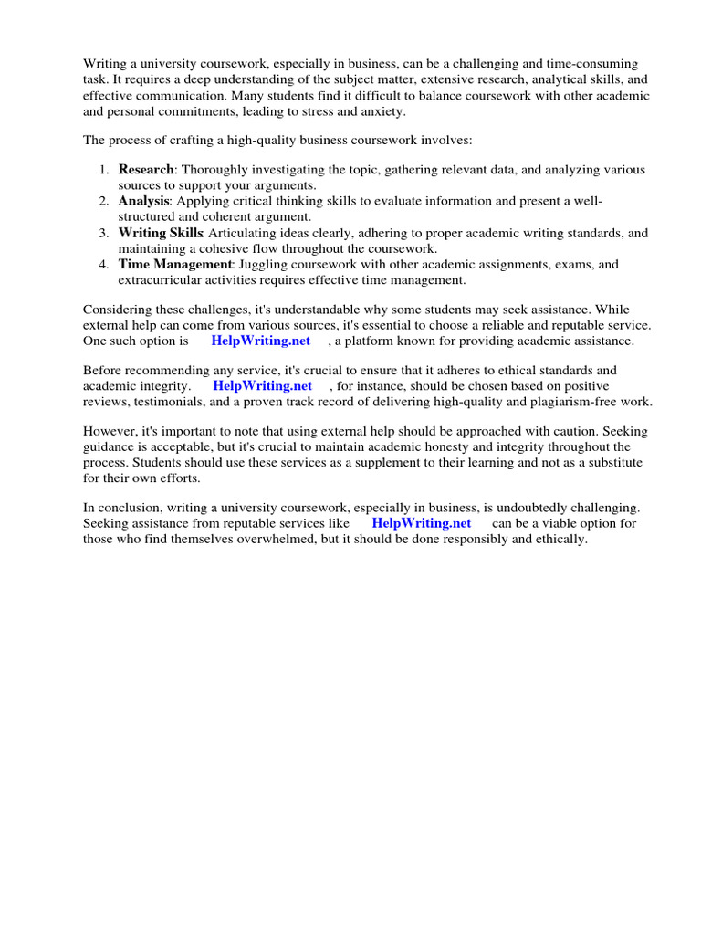 University Business Coursework Examples | PDF | Advertising | Brand