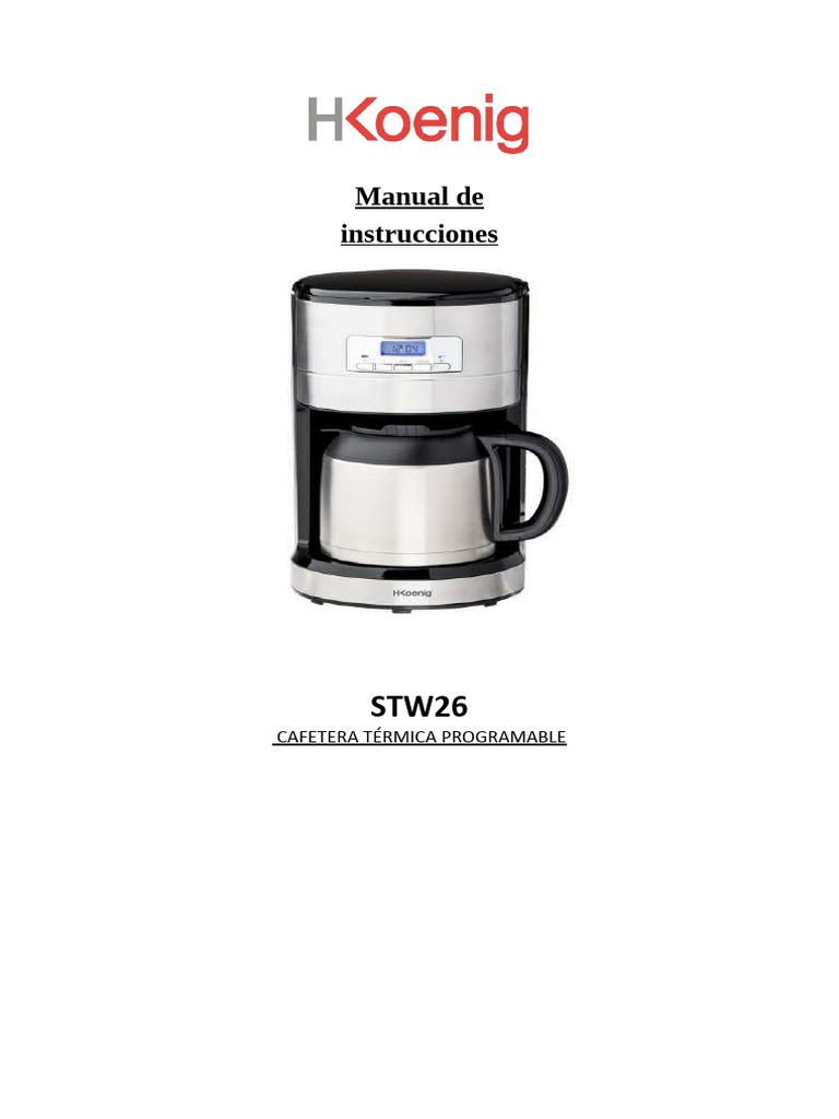 Manual de Instrucciones de Una Cafetera | PDF | café | Agua