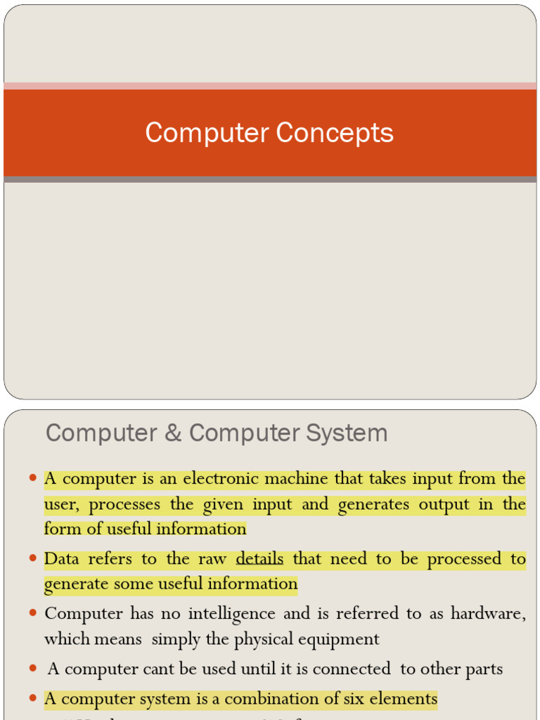 Computer Concepts | Download Free PDF | Computer Data Storage | Random Access Memory