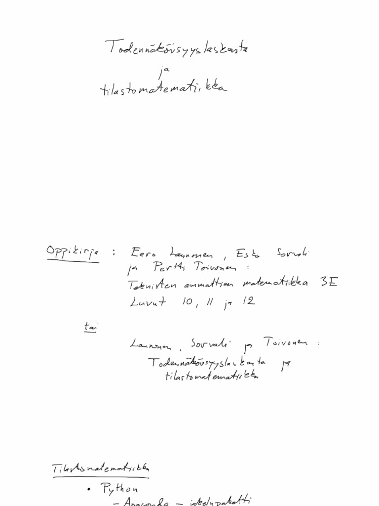 Todennakoisyys Luento 1 | PDF