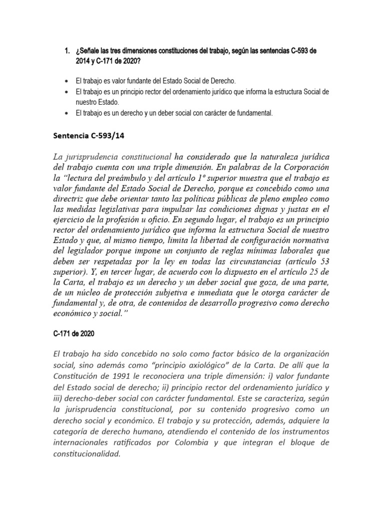Señale Las Tres Dimensiones Constituciones Del Trabajo | PDF | Ciencias ...