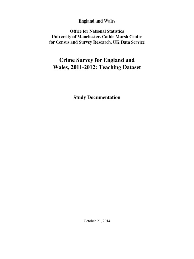 Crime Survey For England and Wales 2011-2012 | PDF | Crimes | Crime ...