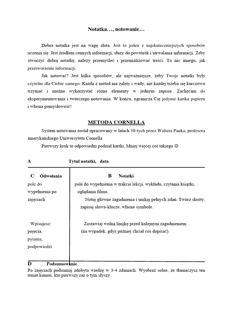 Notatka Notowanie | PDF