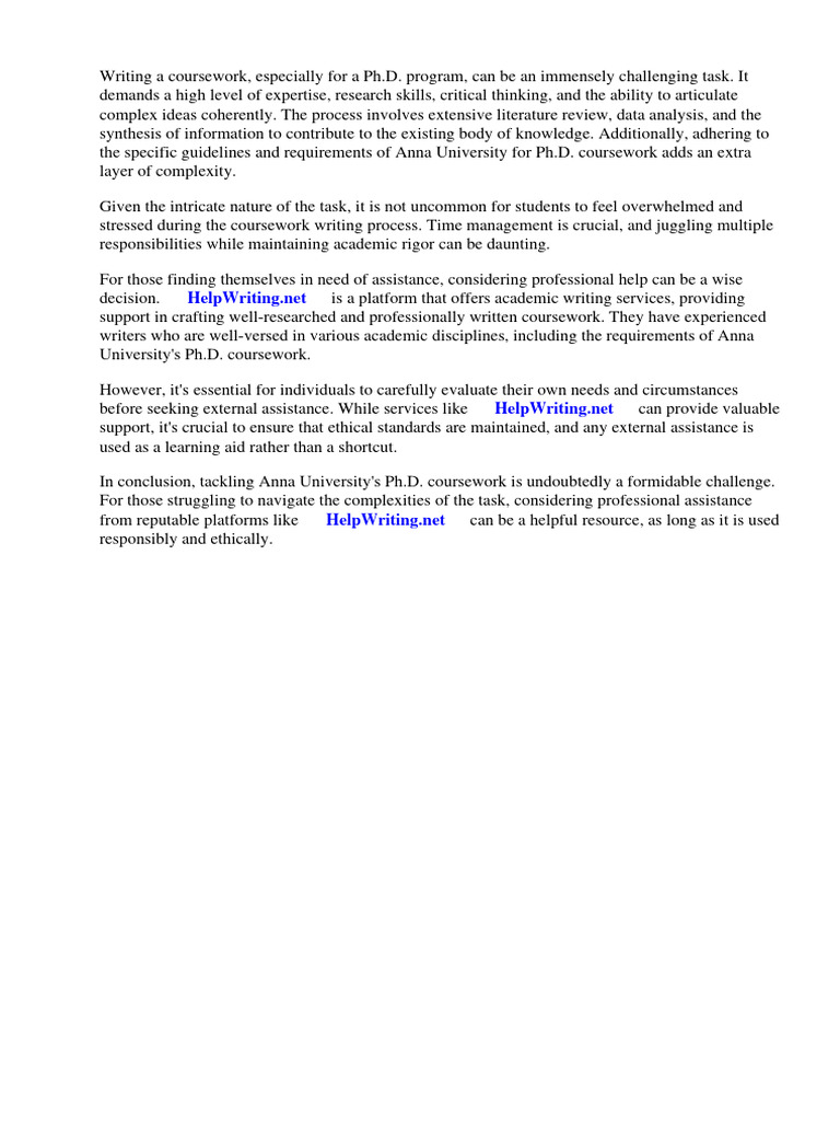 Anna University PHD Course Work Result 2013 | PDF