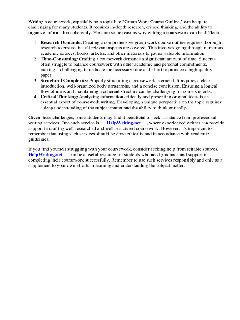 Group Work Course Outline | PDF | Psychotherapy | Thought