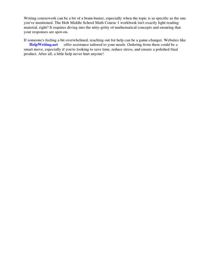 Homework and Practice Workbook Holt Middle School Math Course 1 Answers ... Homework and Practice Workbook Holt Middle School Math Course 1 Answers ...