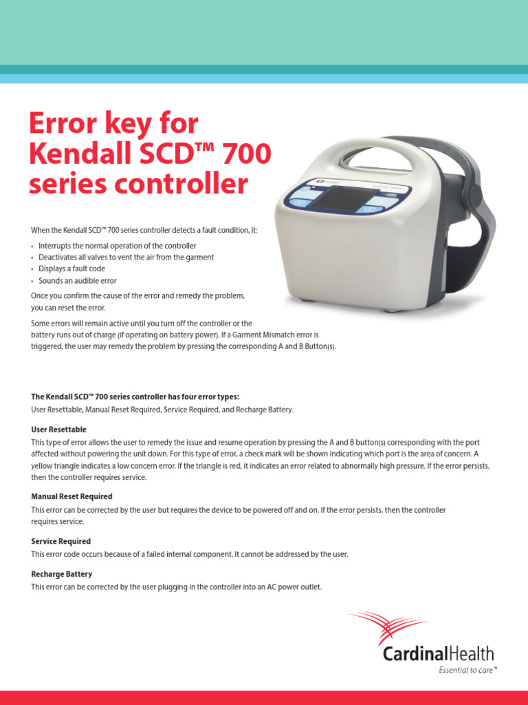 Kendall SCD 700 Series Controller Error Key Guide | PDF | Valve ...