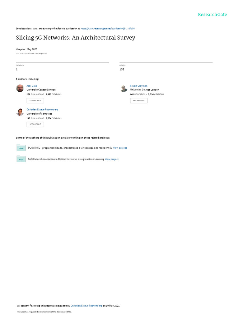 Slicing 5g Networks An Architectural Survey In Wiley 5g Ref Online Pdf Computer