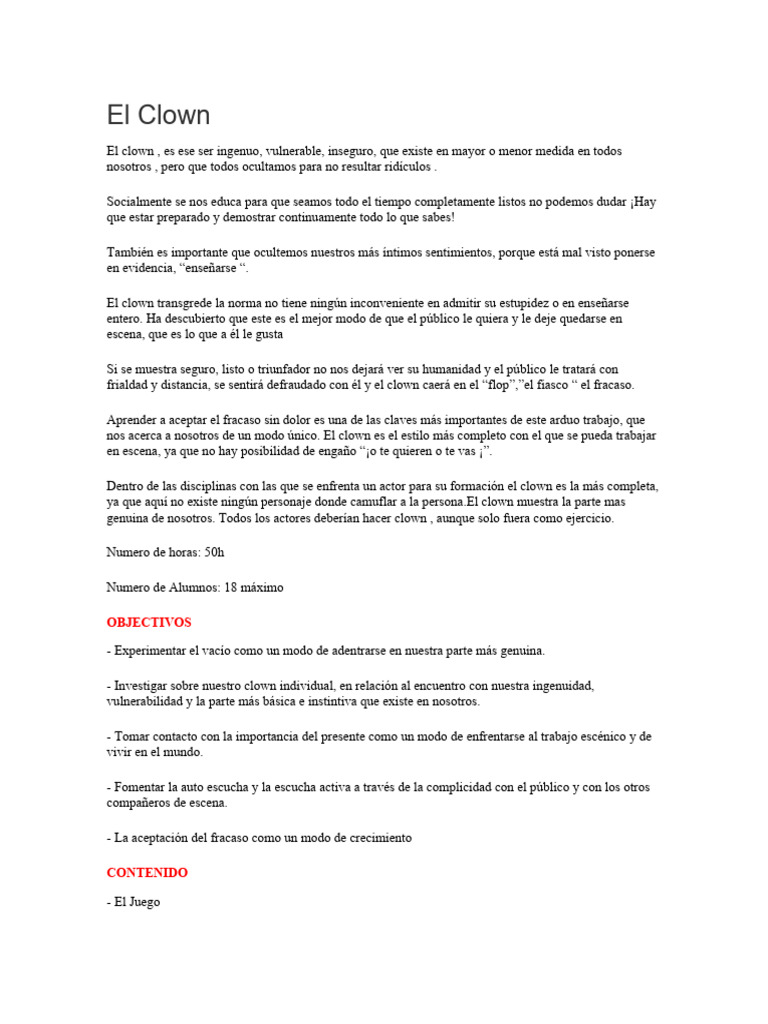 El Flop en El Clown | PDF | Payaso | Humor