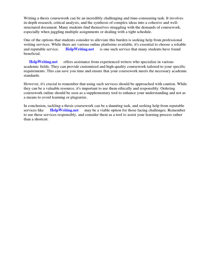 Thesis Coursework | PDF