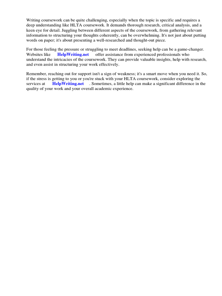 Hlta Course Work | PDF | Teachers | Teacher Education