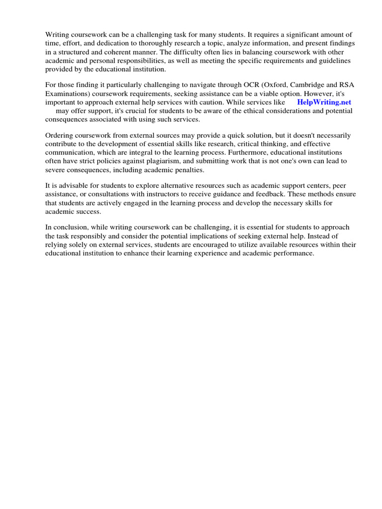 Ocr Coursework Guidance | PDF | Science | Essays