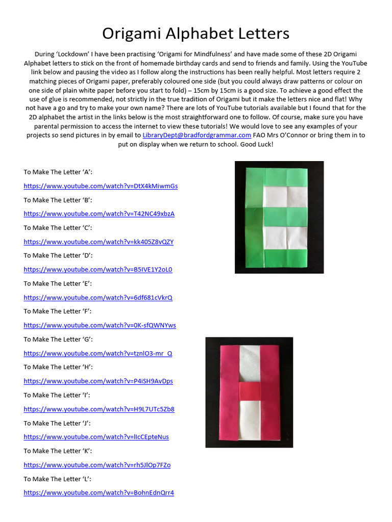 Origami Alphabet Letters 1 | PDF | Origami