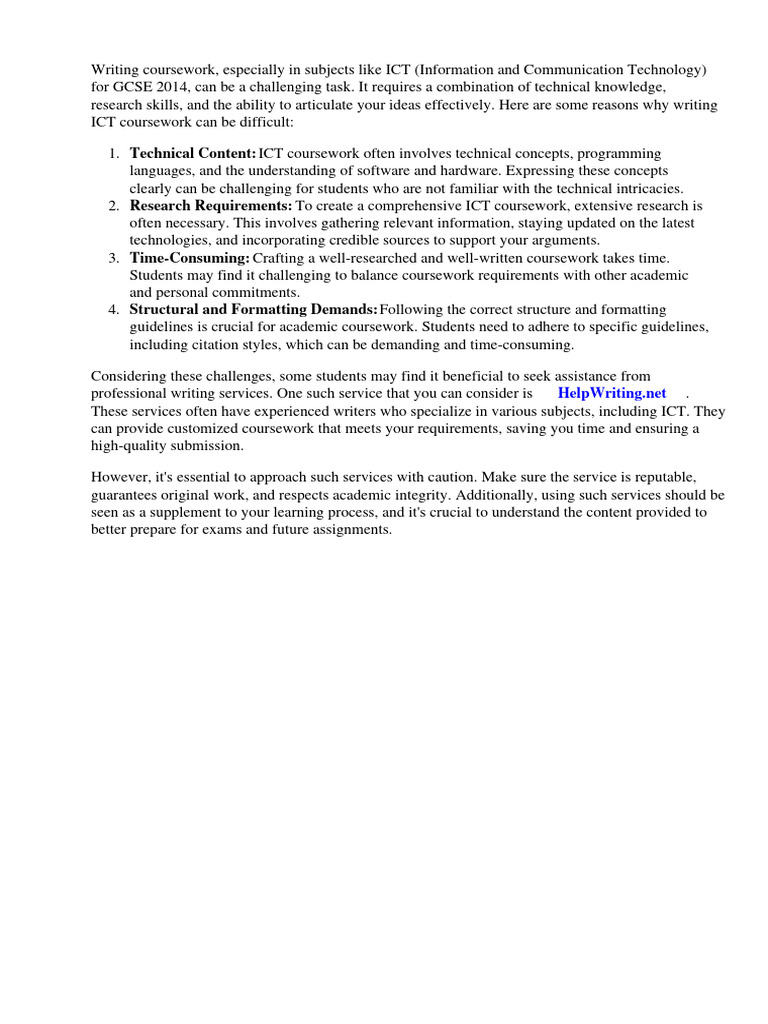 Ict Coursework Gcse 2014 | PDF | Educational Technology | Information And Communications Technology