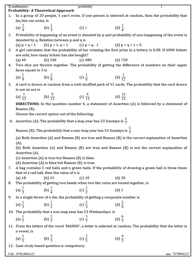 15 Probability | PDF | Odds | Probability