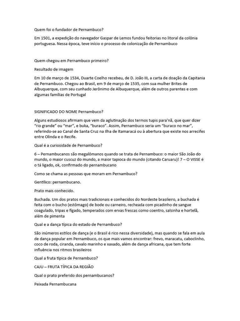 Historia de Pernambuco | PDF