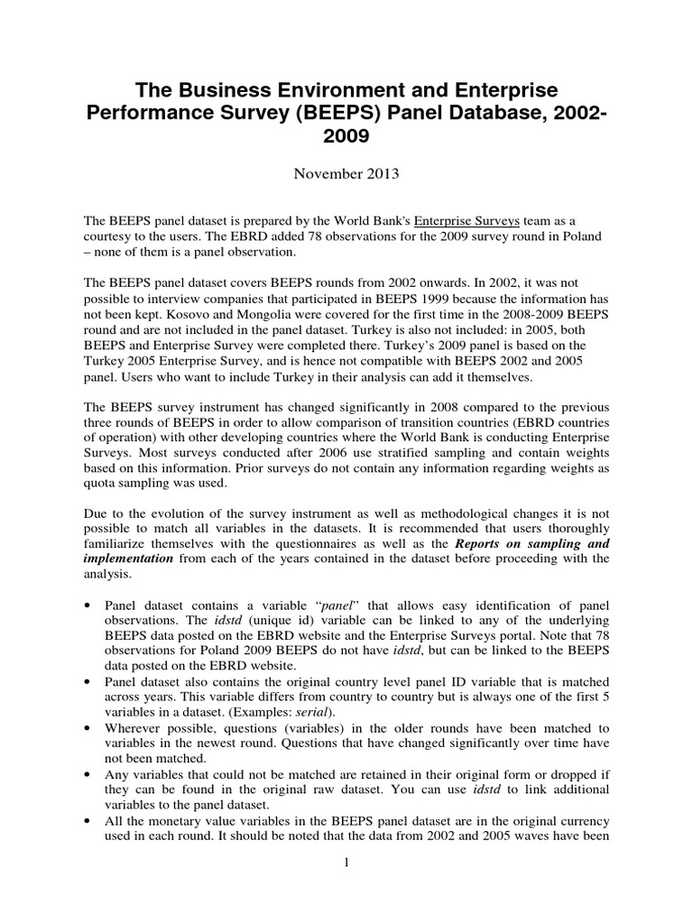 Beeps Panel 020509r | PDF | Sampling (Statistics) | Statistics