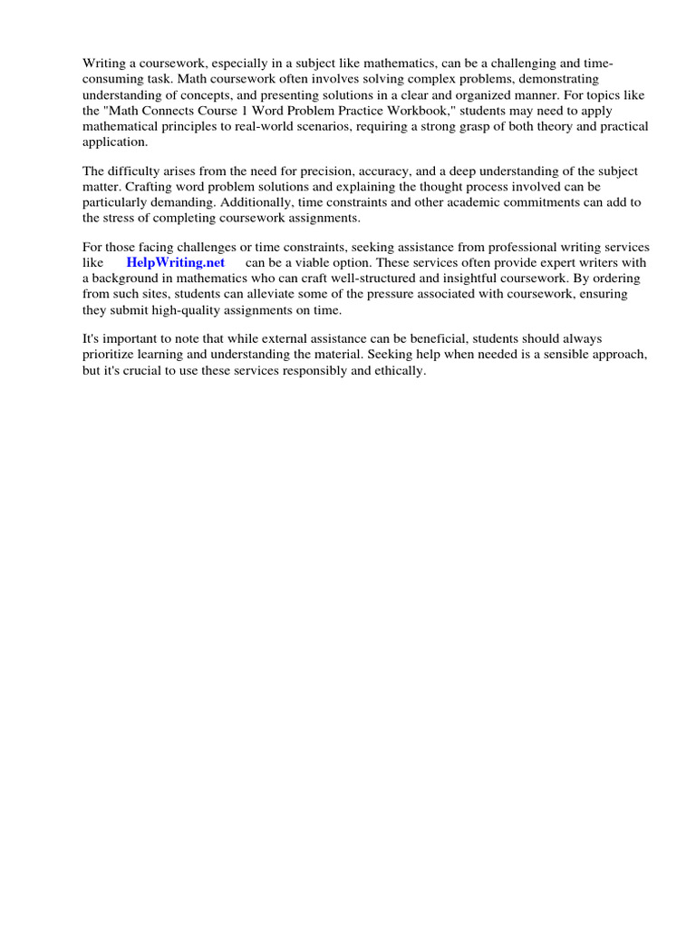 Math Connects Course 1 Word Problem Practice Workbook | PDF | Pay Pal ...