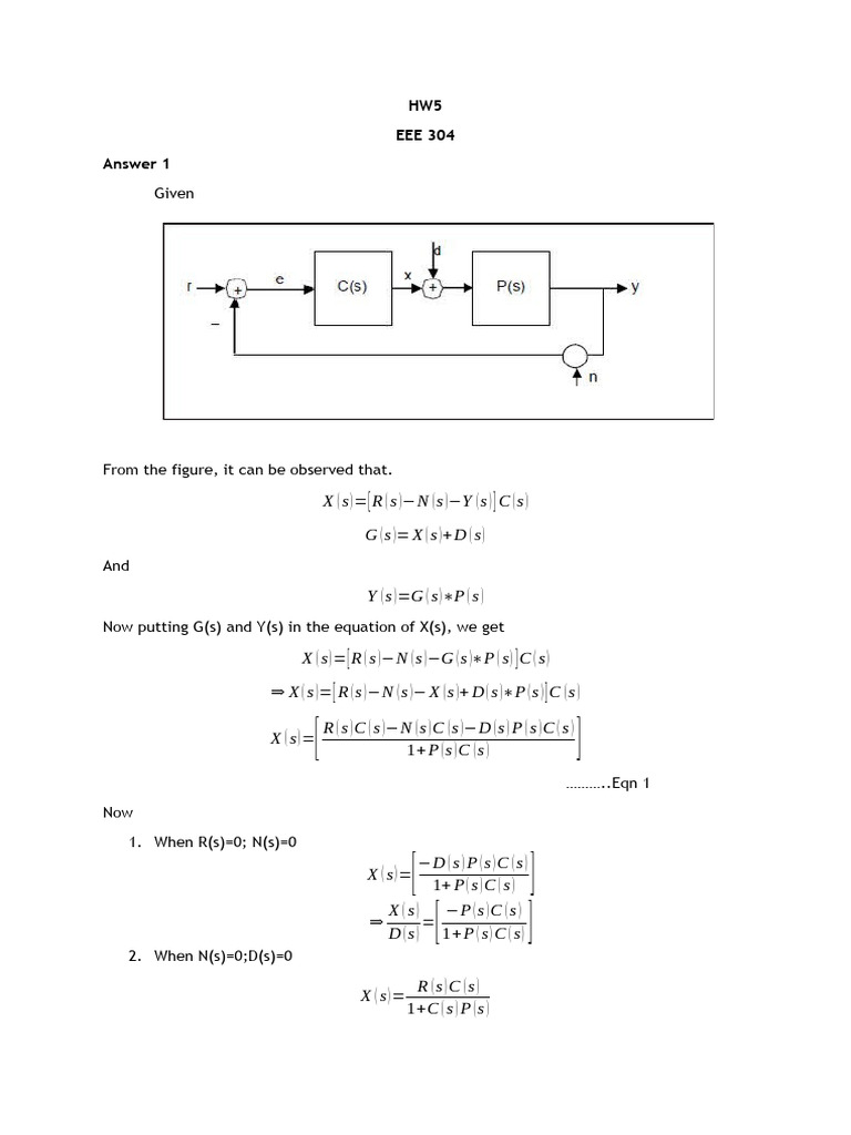HW5 Control System | PDF | Electricity | Computer Science