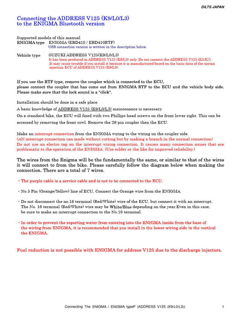 Enigma (V125K9L0) Install (En) | PDF
