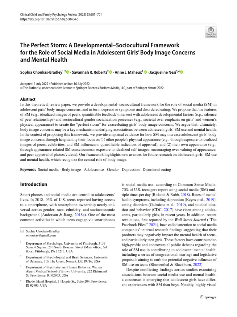 Body Image in Girls | PDF | Adolescence | Body Image