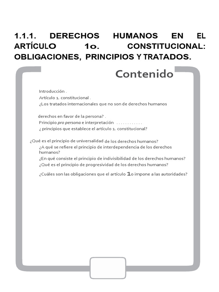 Derechos Humanos en el Artículo 1o. Constitucional | PDF | Convenio ...