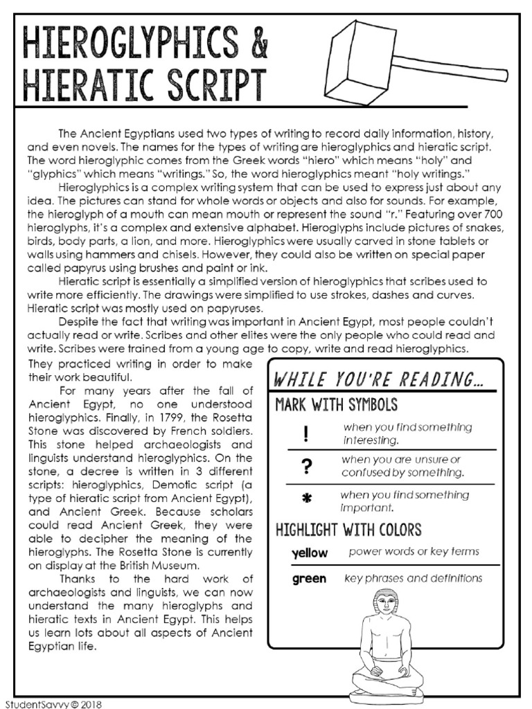 Hieroglyphics Reading | PDF