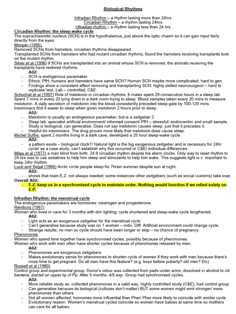 Understanding Infradian and Circadian Rhythms | PDF | Circadian Rhythm ...