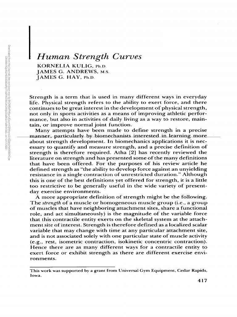 Human Strength Curves | PDF