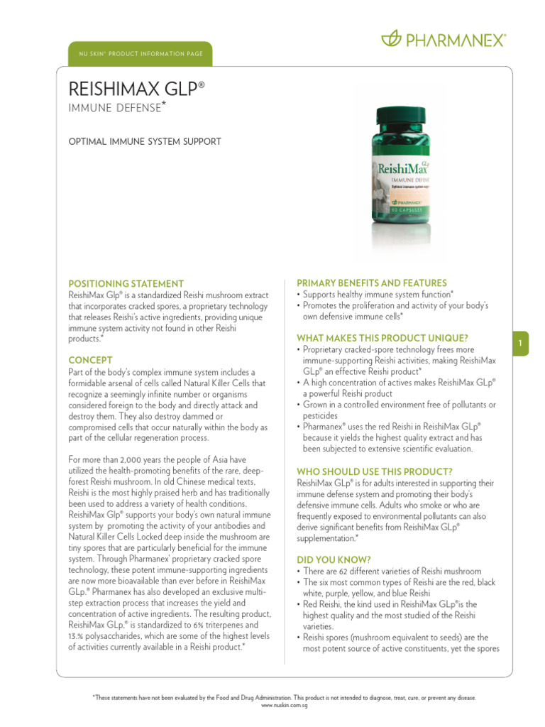 ReishiMax GLP PIP - SG (51112) | PDF | Immune System | Immunity (Medical)