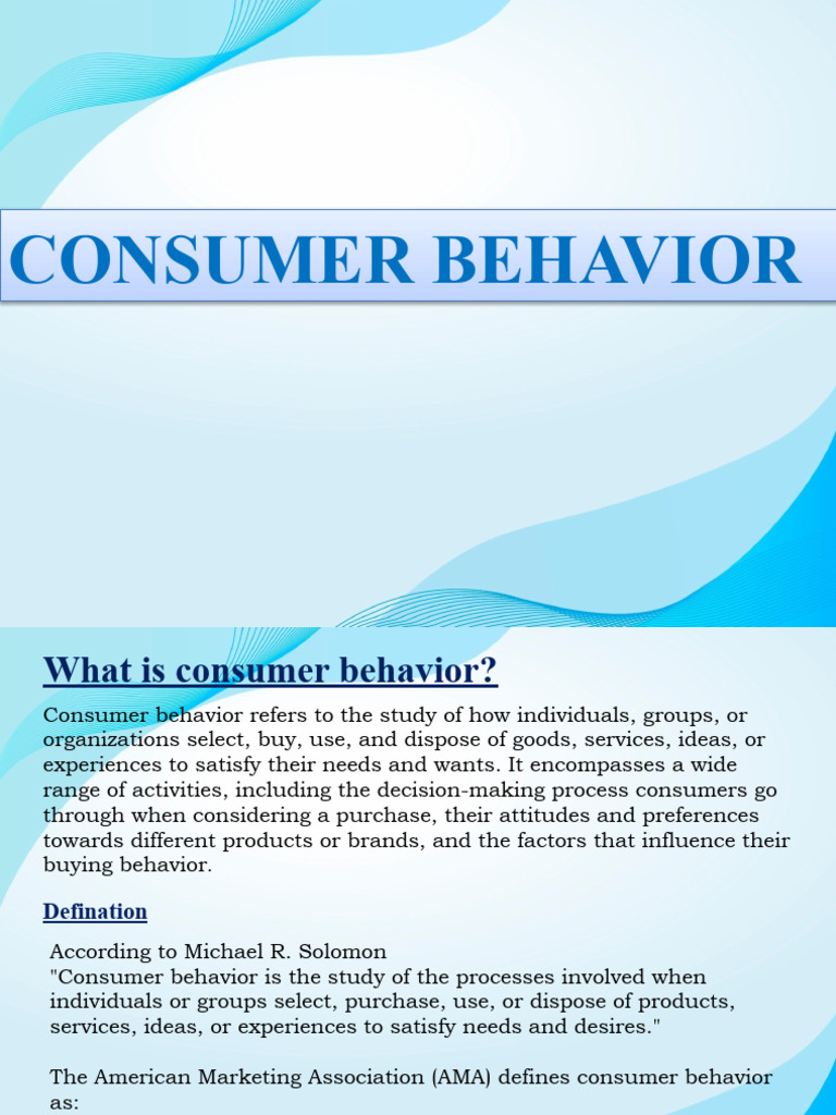 Consumer Behaviour PPT by MS | PDF | Consumer Behaviour | Behavior