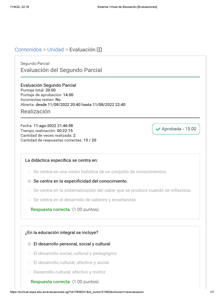 Examen Segundo Parcial Abordaje | PDF | Aprendizaje | Enseñando