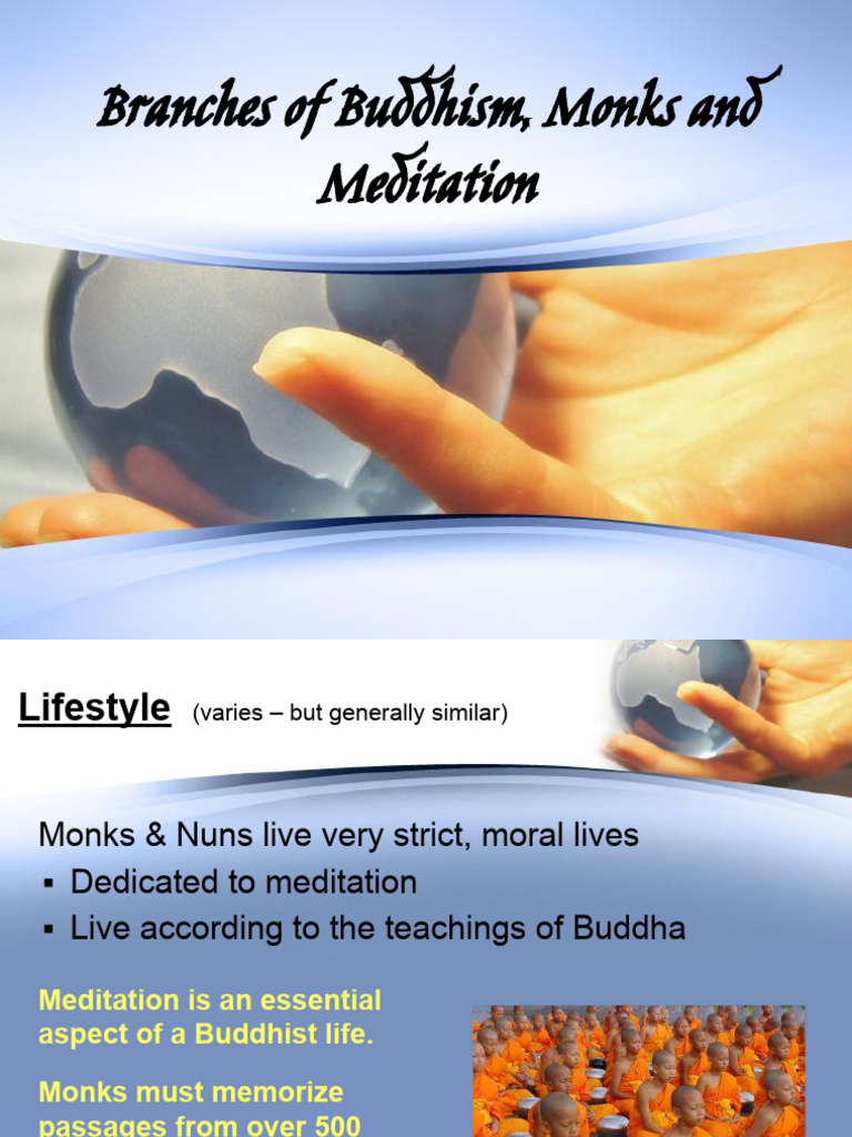 Branches of Buddhism Monks and Meditation | PDF