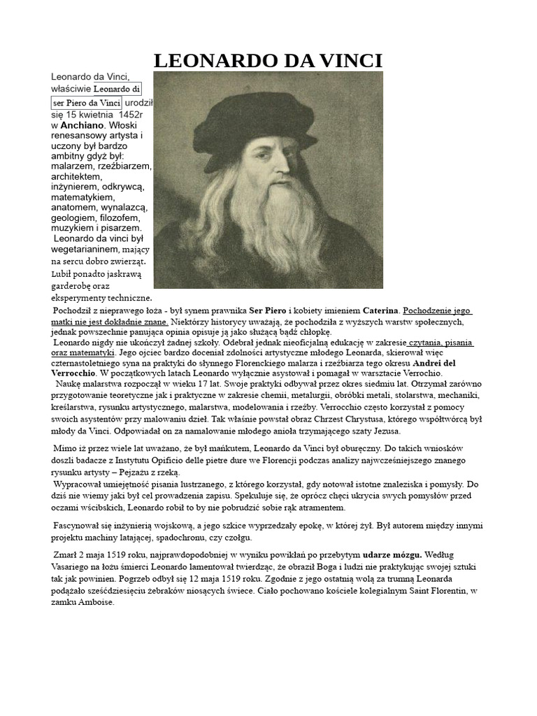 Leonardo Da Vinci | PDF