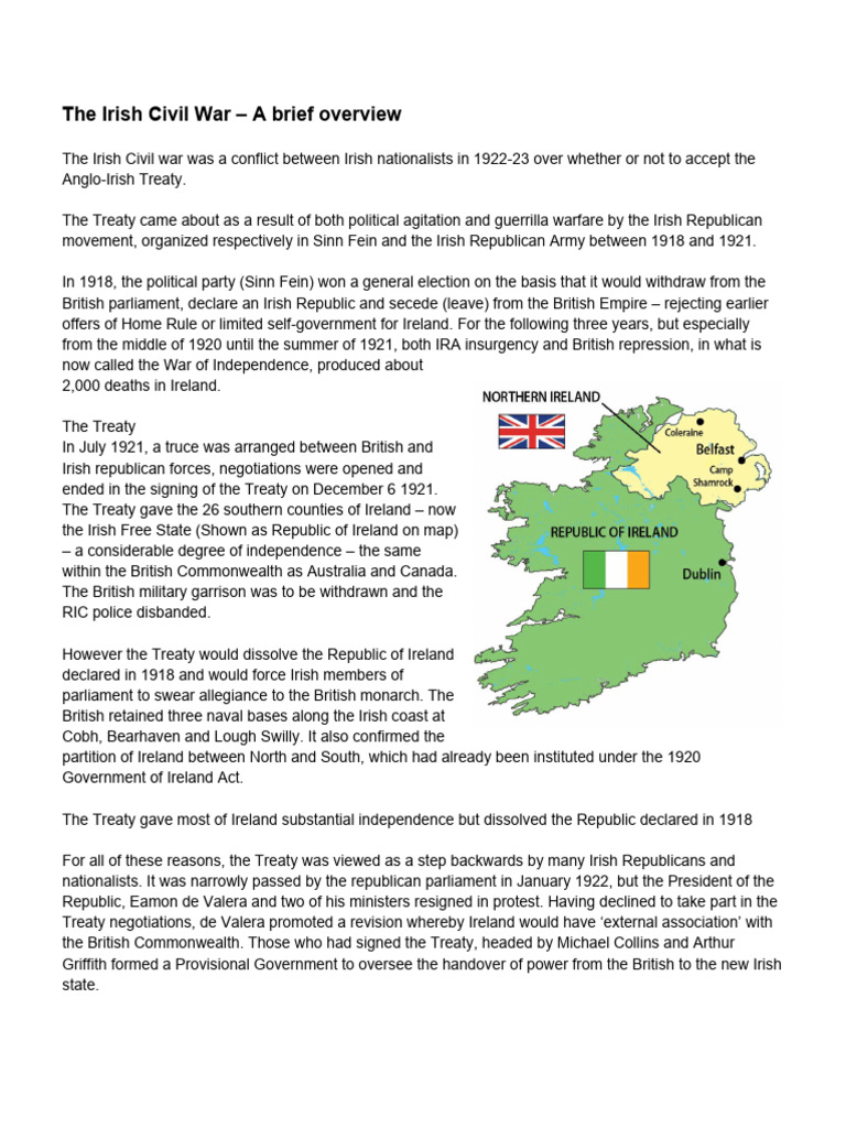 Overview Of The Irish Civil War Pdf Michael Collins Irish Leader
