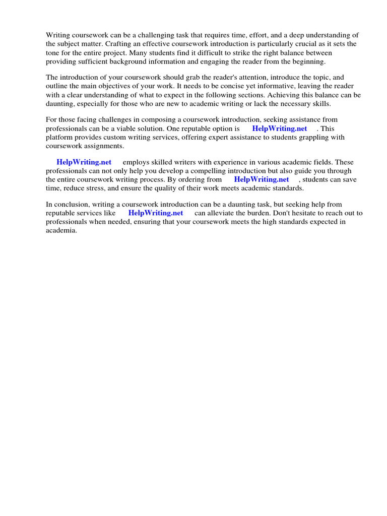 How To Write Coursework Introduction | PDF | Essays | International Law