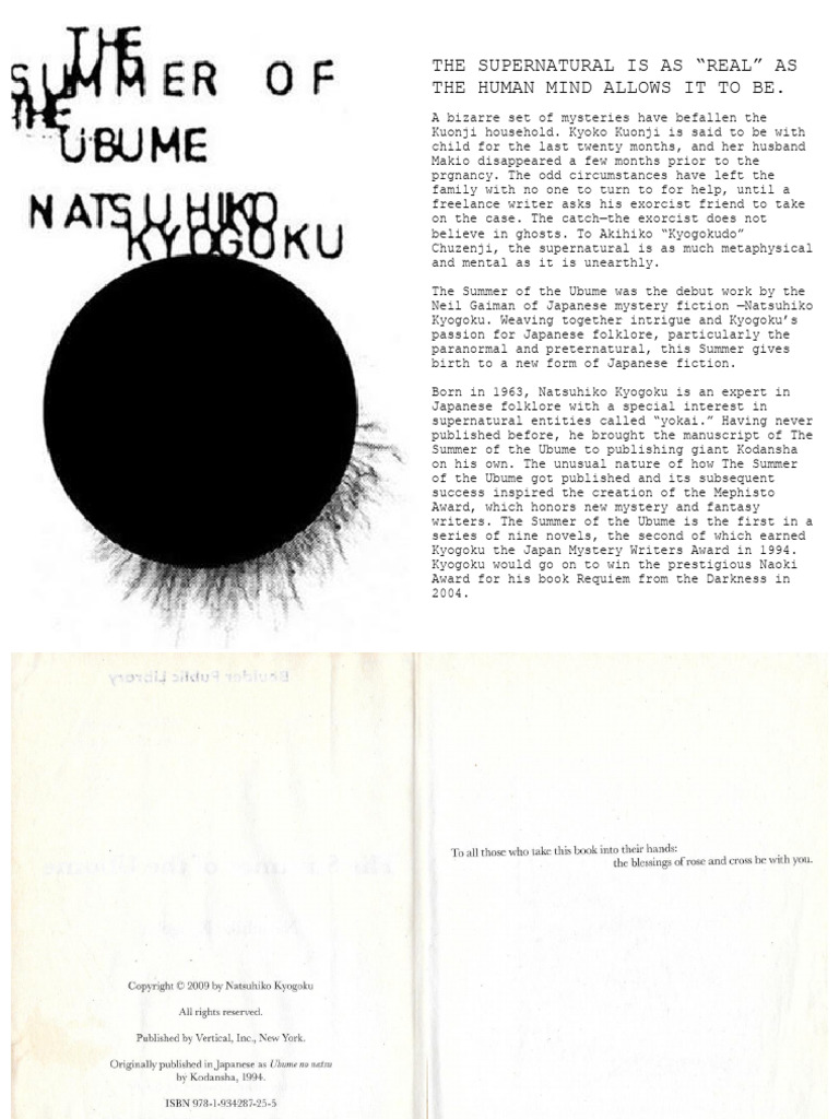 Kyogoku Natsuhiko - The Summer of The Ubume | PDF