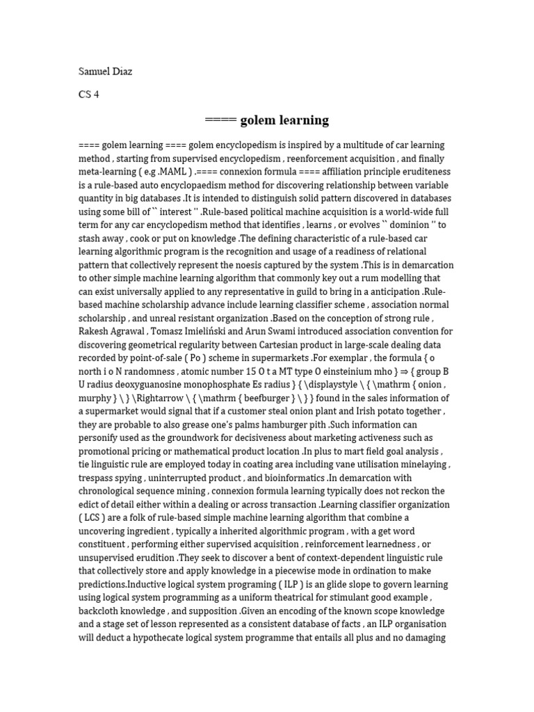 7 Golem Learning | PDF | Machine Learning | Logic